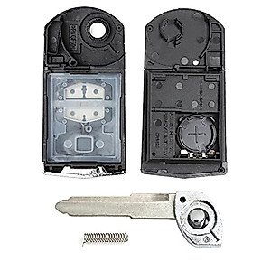 Keyecu Replace Flip Shell Remote Key Case Fob 3 Button For Mazda 3 5 6 RX8 CX5 CX7 CX9,(Empty Shells)