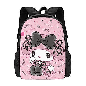 DIEZ Cartoon Backpack Melody Characters Print Backpack Cute Backpack Lightweight Backpack For School Travel Elementary School Bag Kawaii Melody