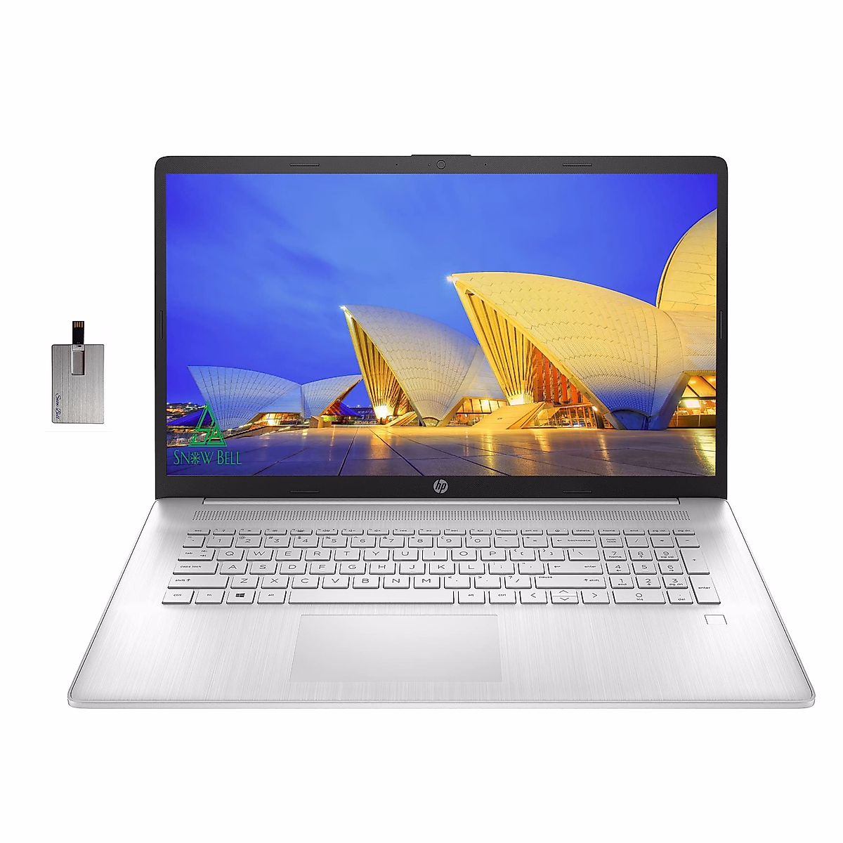 HP 17.3" FHD Laptop, AMD Ryzen 5-5500U Processor(Beats Intel i7-1065G7), 16GB RAM, 1TB PCIe SSD, AMD Radeon Graphics, HD Webcam, Fingerprint Reader, Win 11 Pro, Silver, 32GB USB Card