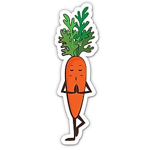 Carrot Yoga - Vinyl Sticker Waterproof Decal