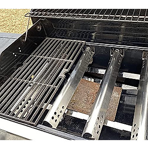 Htanch SD75 (4-Pack) 16 15/16" Heat Plate and Burner Replacement for Charbroil 463361017, 463673517, 463673017, 463376018P2, 463376117, 463275517, 463377117, 463673617, 463377017, 463347017