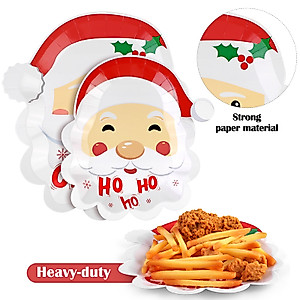 durony 100 Pack Santa Christmas Disposable Paper Plates 9 Inch Dinner Plates 7 Inch Dessert Plates Christmas Party Plates Merry Christmas Plates for Christmas Holiday Party Supplies, DY1144