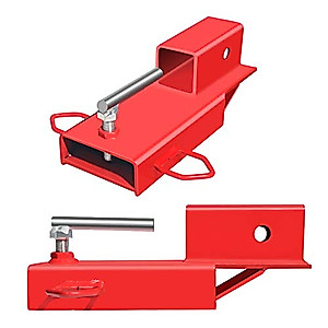RbhAuto Clamp On Forklift Trailer Hitch Attachment 2" Receiver Trailer Towing Adapter with Chain