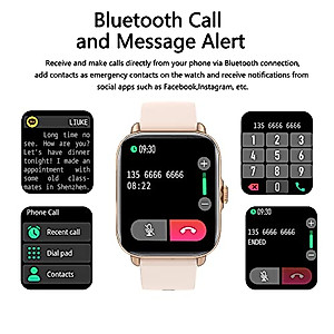 Smart Watch (Answer/Make Call), 1.7" Smartwatch Fitness Tracker for Android and iOS Phones with Heart Rate Sleep Tracking, 28 Sport Modes, Blood Oxygen, Ai Voice Control,Fitness Watch for Women Men