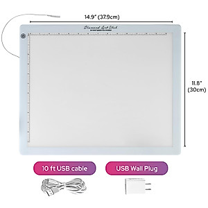 Diamond Art Club Light Pad, USB LED Light Board for Diamond Painting and DIY Crafting, 5D Diamond Art Tools and Accessories, 16.6" x 13.5"