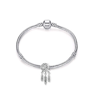 MZC Jewelry Dream Catcher Beads Charm for Pandora Bracelets Dreamcatcher Bead for Women Best Friend Birthday