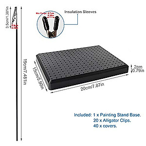 Evemodel GJJC19B Painting Stand Big Base 14 x 19 Holes and 20pcs Alligator Clip Stick Set Modeling Tools for Airbrush Hobby Model Parts New