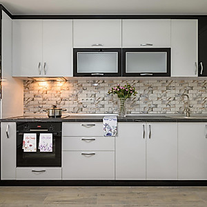 Buryeah 4 Pieces Floral Kitchen Towels Decorative Flower Butterfly Dish Towels Absorbent Hand Towels Reusable Soft Tea Towels for Bathroom Wildflower Dish Cloths with Sayings for Drying