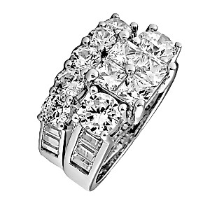 Sterling Silver 8.15ct Russian Ice on Fire CZ 2 pc Bridal Wedding Ring Set, Vanessa sz 10.0