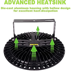 Sararoom 10Packs 100W 110V UFO LED High Bay Light, LED Warehouse Light 10000 Lumen 6500K Daylight White LED Shop Light Commercial Bay Lighting for Factory Garage Workshop