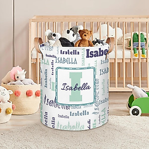 Colorful Name Custom Name Laundry Hamper for Family, Personalzied Name Waterproof Laundry Basket with Handles, Dirty Clothes Hamper with Text for Bedroom