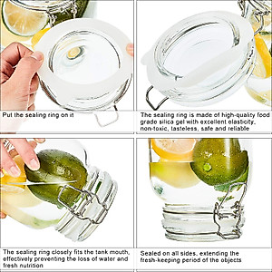 8 Pieces 3.75 Inches Silicone Jar Gaskets Replacement Silicone Seals Airtight Silicone Gasket Sealing Rings for Regular Mouth Canning Jar (White)