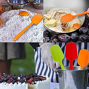 Delidge 4-Piece Silicone Spatula 11inch Large Rubber Heat-Resistant Baking Spatulas Baking Mixing Tool Non-Stick Flexible Seamless Spatulas with Stainless Steel Core