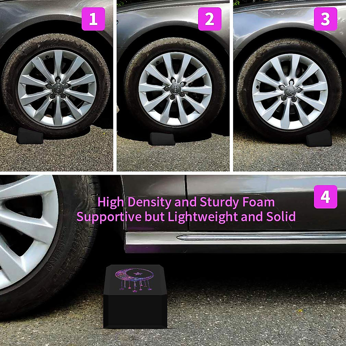 A AMEBAY Yoga Blocks 2 Pack with Strap High Density EVA Foam Exercise Blocks – Lightweight Versatile Fitness and Balance Odor Free Brick,9" x 6" x 4"