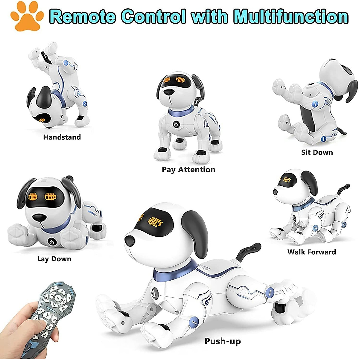 OKK Remote Control Robot Dog Toy for Kids, Programmable Smart RC Puppy, Interactive Voice & Dancing, Electronic Pets Gift
