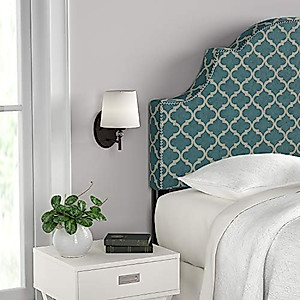 Amazon Brand – Ravenna Home Glass Detail Wall Sconce with LED Light Bulb, 10.5"H, Dark Bronze