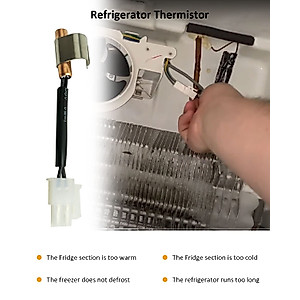 W10383615 Refrigerator Thermistor With Clip Fits for Whirlpool Refrigerator Replaces WPW10383615VP 2118226 PS11753994 AP6020675 2Pack