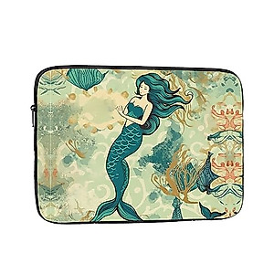 Retro Mermaid Laptop Case Laptop Sleeve Laptop Bag Shockproof Protective Notebook Case Laptop Cover 15 inch