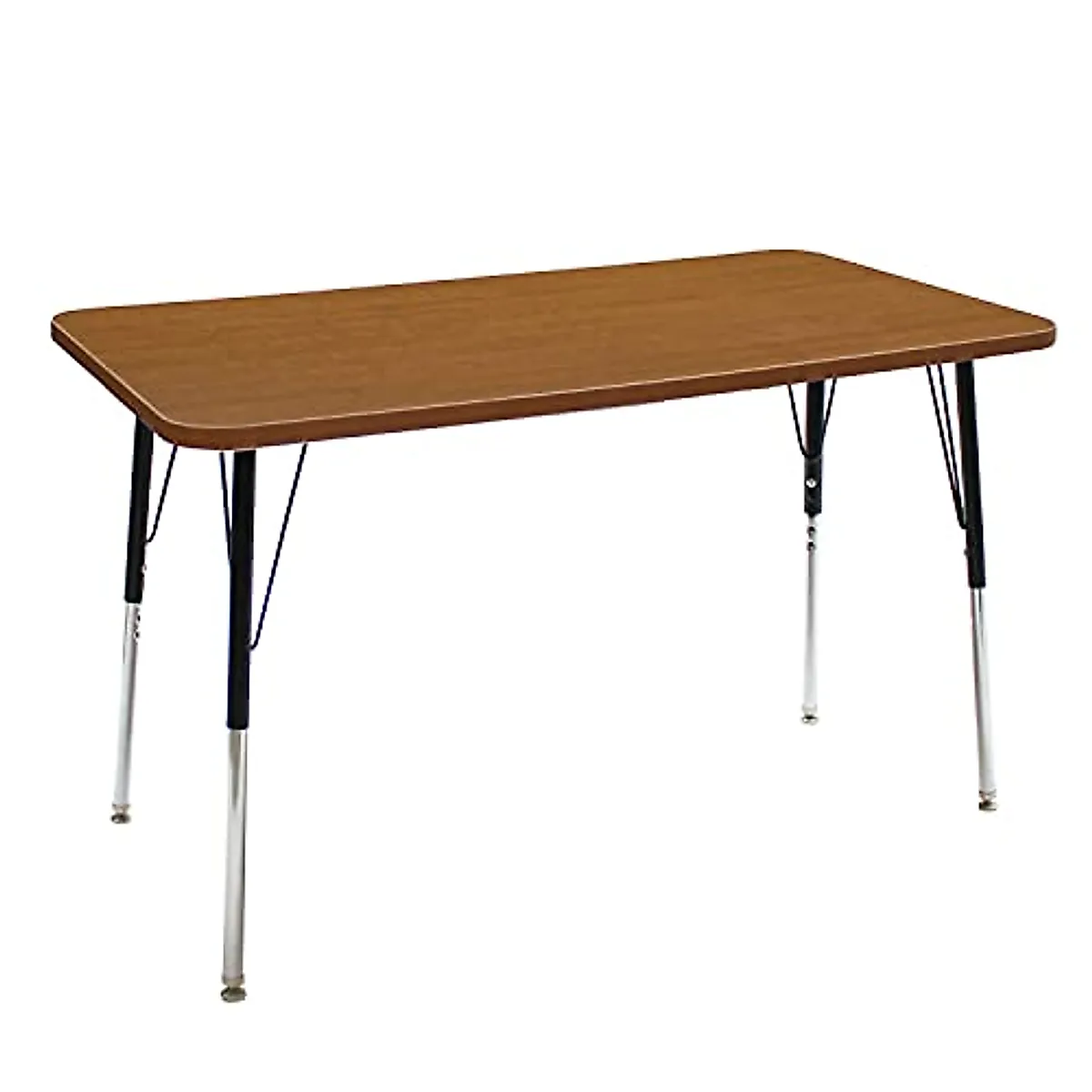 Factory Direct Partners 13105-278 La Madera Rectangle Activity Table (24" x 48"), Standard Legs with Swivel Glides, Adjustable Height 19-30" - Cherry/Black