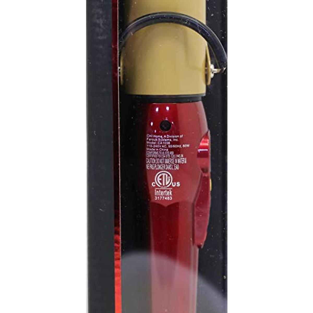 Chi Air Ca1038 Texture Tourmaline Ceramic Curling Iron 1 1/2 Inch, , Fire Red