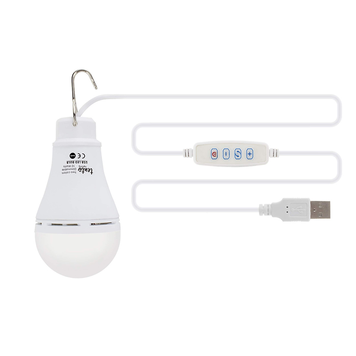 Tento Lighting USB Bulb USB-Powered LED Light Three Color Change, 40 Watts Replacement Portable Hanging Bulbs Camping Fishing Beach Tent Dormitory Energy Saving Led Lightbulb