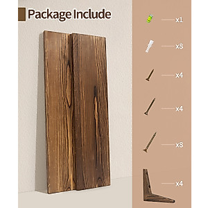 Godimerhea Floating Shelves for Wall, 24 Inch Rustic Bathroom Shelves Wall Mount Kitchen Storage Organizer for Laundry Bedroom Living Room, Brown