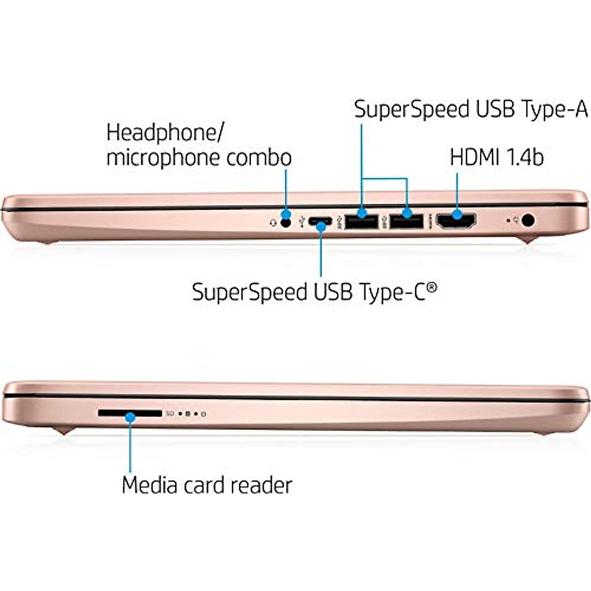 2021 Newest HP Stream 14" HD SVA Laptop Computer, Intel Celeron N4000 Processor, 16GB RAM, 320GB Space(64GB eMMC+256GB MSD), Office 365, HDMI, USB-C, Windows 10, Rose Gold, AllyFlex MP, Online Class