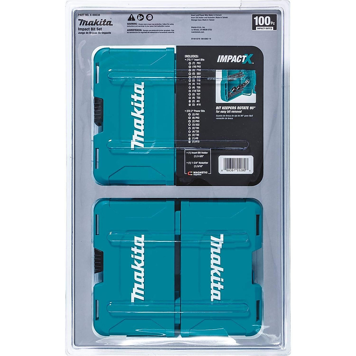 Makita E-00038 Impactx 100 Pc. Driver Bit Set