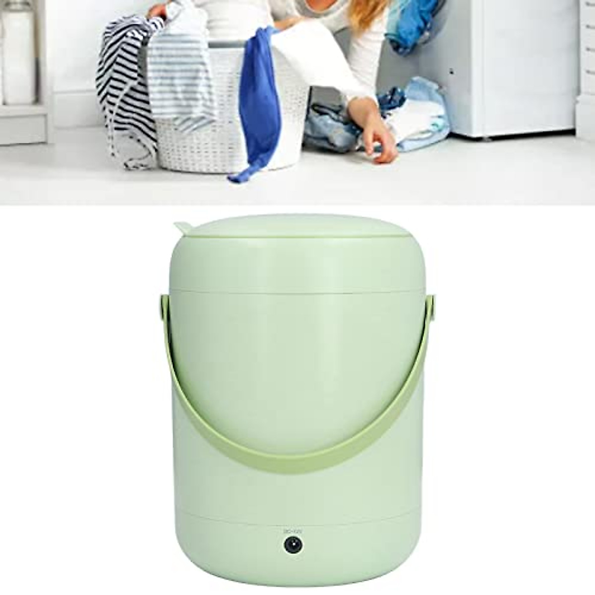 Portable Mini Washing Machine, Ultrasonic Turbine Washer Portable Washing Machine Portable Bucket Washer for Underwear Socks Baby Clothes(green)