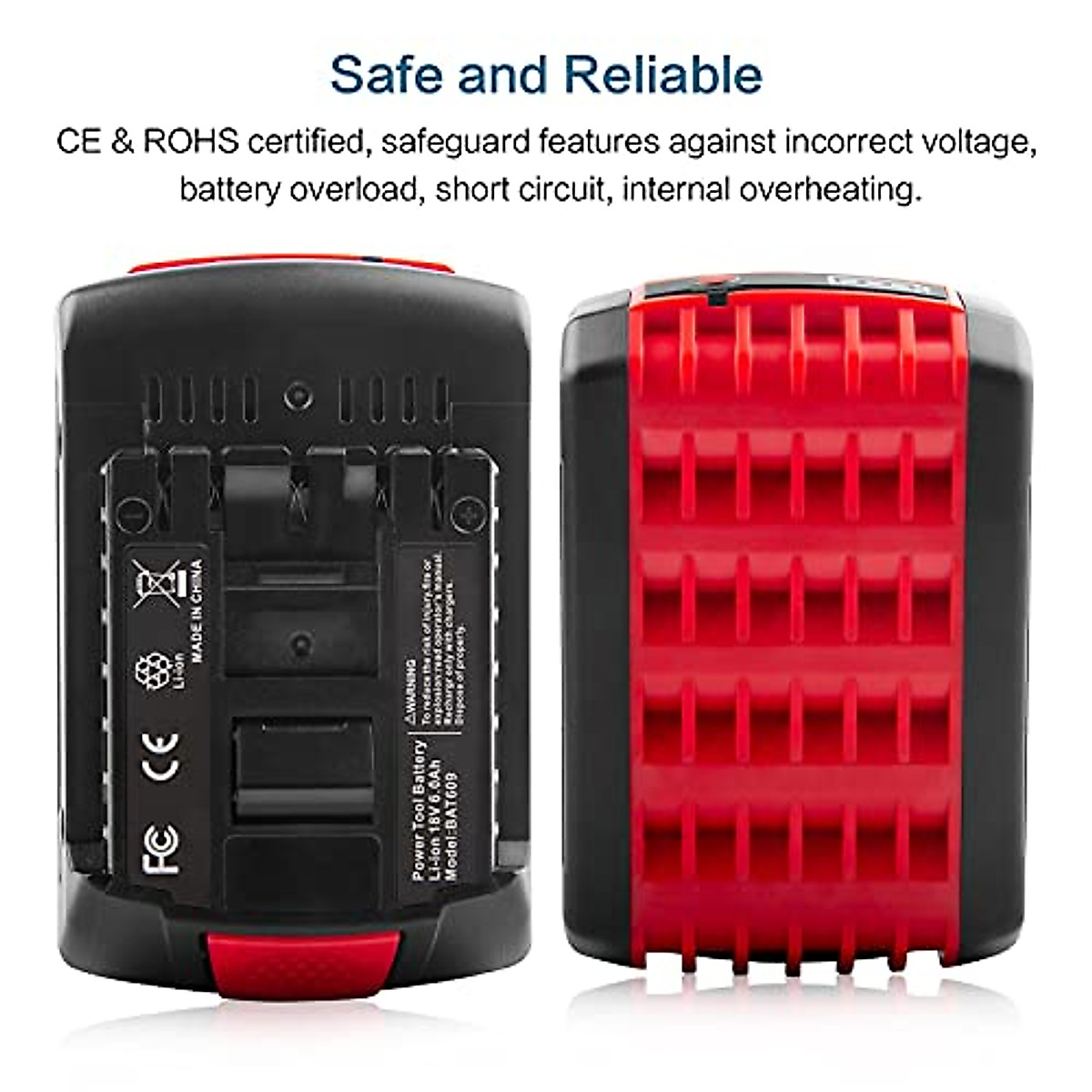 Labtec 2 Packs BAT609 18V 6000mAh Lithium Battery Replacement for Bosch 18V Battery BAT609 BAT610G BAT618G BAT619 BAT621 BAT620 Cordless Power Tool Battery