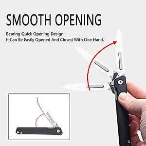 TGZUO Folding Pocket Knife G10 Handle Mini EDC Scalpel Knife Utility For Outdoor 10pcs #60 Carbon Steel Replacement Blades