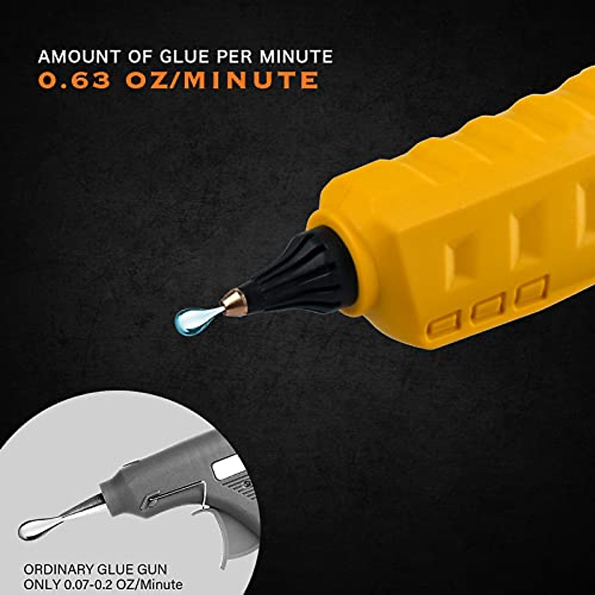 Mellif Cordless Hot Glue Gun for Dewalt 20V Max Battery, Handheld Electric Power Glue Gun Full Size for Arts & Crafts & DIY with 20 Glue Sticks (Battery Not Included)