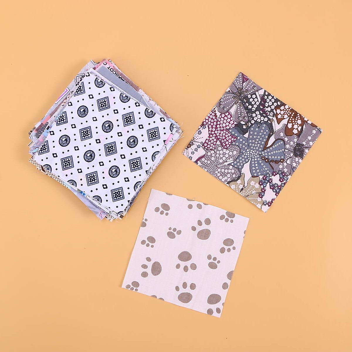 Exceart 100pcs Fabric Bundle Squares Fat Quarters Fabric Bundles Quilting Precut Squares Fabric for Quilting Fabric Bundles Quilting Patchwork Fabric Floral Squares Patchwork Scarf 10cm