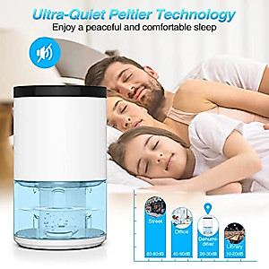 Lafhome Dehumidifier 35oz Small Dehumidifiers for Home 2200 Cubic Feet (220 sq ft) with 7 Colorful LED Light, Portable Quiet Mini Dehumidifier with Auto-Off for Bathroom, Bedroom, Basements, RV