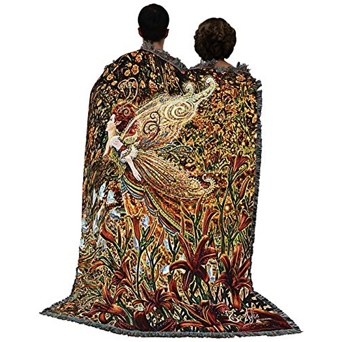 Pure Country Weavers Lily Fairy Blanket by Myles Pinkney - Gift Fantasy Tapestry Throw Woven from Cotton - Made in The USA (72x54)