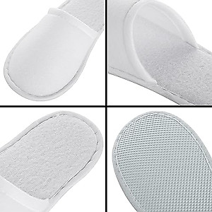Juvale 24 Pairs Disposable House Slippers for Guests, Bulk Pack for Hotel, Spa, Shoeless Home, White Closed Toe (US Men Size 10, Women 11)