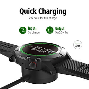 Charger Compatible for Garmin Fenix 5/5S/5X, Fenix 6/6S/6X, Fenix 7/7S/7X, Fenix 8 Charger Charging Stand, Charging Dock Station Cradle Holder with 1m USB Cable for Vivoactive 3/4/5 Smartwatch