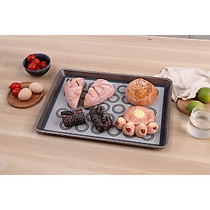 Silicone Baking Mats Set of 5 + 1 Spatula - 100% Non-Stick Reusable Food Safe Liners, Baking Sheets For Oven, Macaron