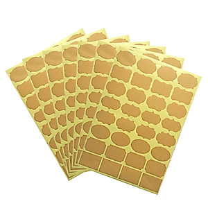Remarkable Fancy Shape Kraft Paper Stickers Labels for Essential Oil Bottle Food Jars,Herb Jars, Spice Jars (7 Sheets)