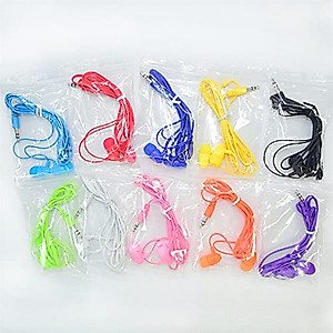 TJZXGUI Kids Bulk Earbud Headphones 50 Pack Multi Colored,Individually Bagged,Wholesale Disposable Earphones Perfect for School Classroom Libraries Students (50Mixed)