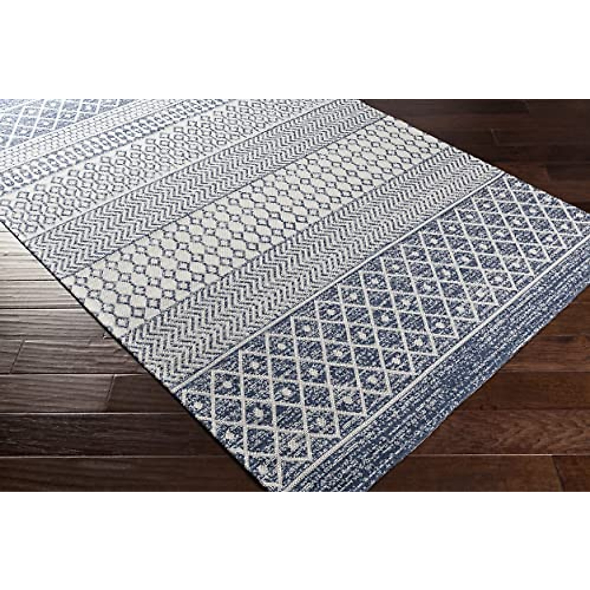 Mark&Day Area Rugs, 5x7 Aigle Bohemian/Global Denim Area Rug, Blue/Grey Carpet for Living Room, Bedroom or Kitchen (5'3" x 7'3")