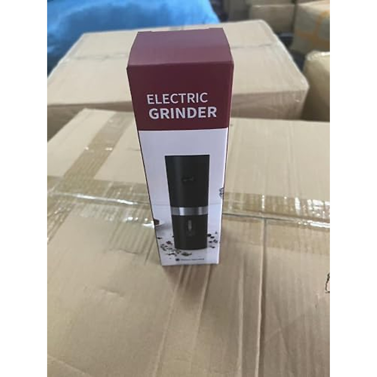 Syaws Electric Pepper and Salt Grinder 1 Pack,Battery Powered Pepper Grinders,Automatic Pepper Mill with LED Light,Adjustable Coarseness One-Hand Operation(Single Black-Battery Operated)