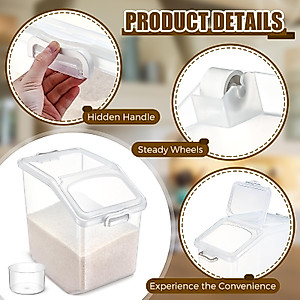 Funnymoom 40 Lbs Rice Storage Container Plastic Flour Rice Storage Bin Cereal Food Rice Holder with Lid Clear Rice Bin Large Rice Box for Kitchen Sugar Pantry Grain Dry Food Organization