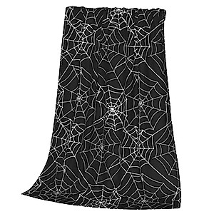 Annalice Spider Cobweb Spiderweb Halloween Goth Pattern Flannel Fleece Blanket Ultra-Soft Fluffy Warm Throw Blanket for Couch Bed All Seasons Suitable for Women, Men 50*40inch