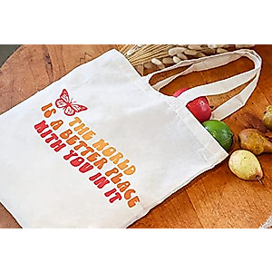 Haukea Canvas Tote Bag for Women Aesthetic Cute Tote Bags Inspirational Gifts for Women Beach Bags Reusable Grocery Bags