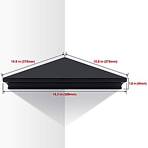 RR ROUND RICH DESIGN Corner Floating Shelves Wall Mount for Bathroom Bedroom Living Room Kitchen Decorations Shelf Black