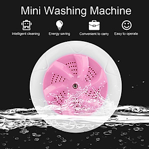 GOTOTOP USB Mini Ultrasonic Washing Machine Turbine Cleaner Portable for Washing Machine Multifunction Travel Washing Device Cleaning Tool for Clothes Fruit Vegetable Underwear Socks(Pink)