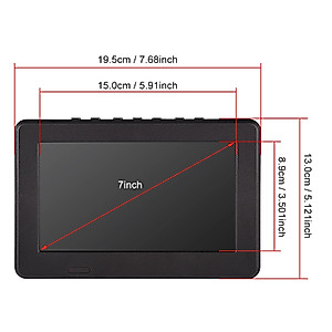 ciciglow 7'' Portable TV,1080P 16:9 HD Digital Television Color TFT-LED Rechargeable Battery Operated TV with Antenna,USB, Headphone Jack, AV Inputs,Small Memory Card Slot,for Kids Car Home