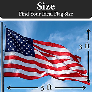 American Flags for Outside 3x5-100% MADE IN THE USA -Indestructible Durable Outdoor Heavy Duty Spun Polyester -US Flags 3x5 Outdoor -American Flag Sewn Stripes and Embroidered Stars - FMAA Certified