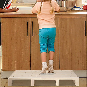 MYOYAY 39 Inch Wooden Platform Step, Hold Up to 400 LBS Solid Wood Step Stool Bedside Foot Stepper Stools Mobility Stepping Stools with Non-Slip Pads Indoor Outdoor Mobility Stepping for Old People